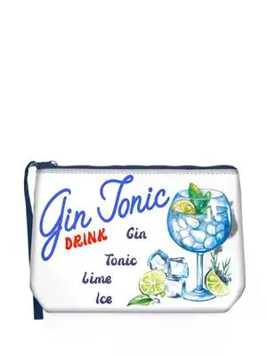 MC2 SAINT BARTH Aline Graphic-print Zip-top Clutch Bag - White