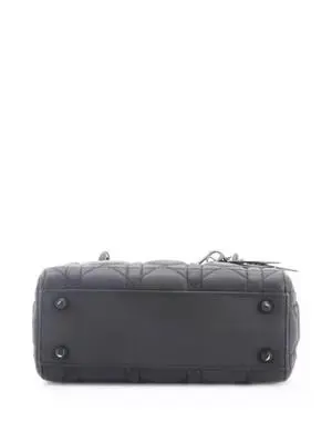 Dior Ultra Matte Lady Chain Bag Cannage Quilt Calfskin Mini Shoulder Bag - Black