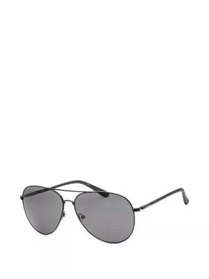 Calvin Klein Matte-finish Double-bridge Sunglasses - Black