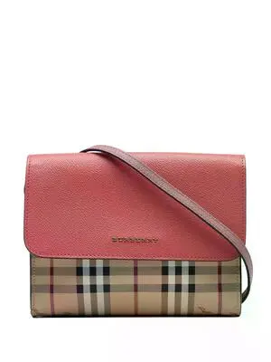 Burberry 2000-2017 Haymarket Check Coated Canvas And Calfskin Loxley Crossbody Bag - Neutrals