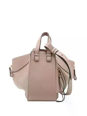 Loewe 2010-2026 Small Grained Calfskin Drawstring Hammock Bag Satchel - Neutrals