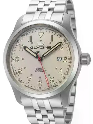 GLYCINE Combat Field 40mm Automatic Watch With Link Bracelet - Neutrals