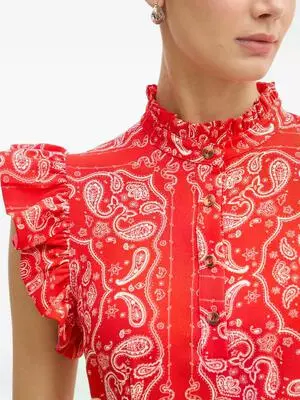 NEVER FULLY DRESSED Paisley-print Ruffled Midi Dress