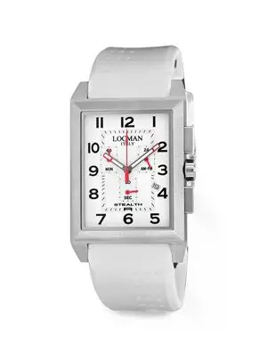 Locman Classic 50mm Rectangular Watch With Dial - White