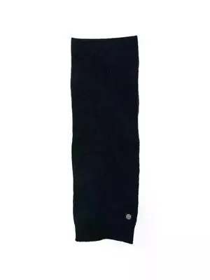 Stone Island Logo-patch Ribbed-knit Scarf - Blue