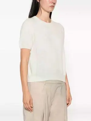 IVORY PARIS Petal Short-sleeve Crew-neck Sweater