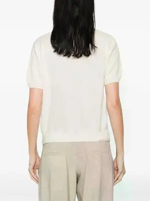 IVORY PARIS Petal Short-sleeve Crew-neck Sweater - Neutrals