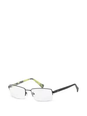 John Varvatos Half-rim Rectangle Eyeglasses - Black