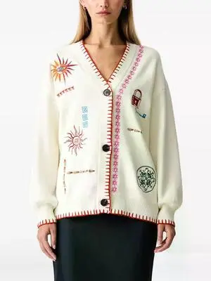 NEVER FULLY DRESSED Embroidered Blanket-stitch Cardigan - Multicolour
