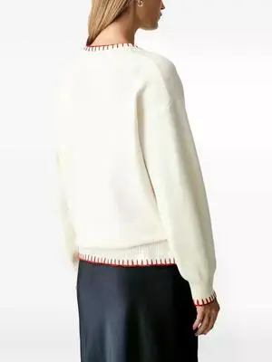 NEVER FULLY DRESSED Embroidered Blanket-stitch Cardigan