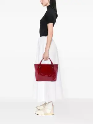 Gucci Microssima Patent Leather Tote Bag - Red