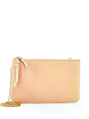LOUIS VUITTON Double Zip Pochette Monogram Empreinte Leather Clutch Bag - Neutrals