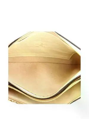 LOUIS VUITTON Double Zip Pochette Monogram Empreinte Leather Clutch Bag