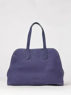 Liviana Conti Madison Suede Leather Tote Bag - Gnawed Blue