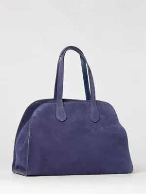 Liviana Conti Madison Suede Leather Tote Bag - Gnawed Blue