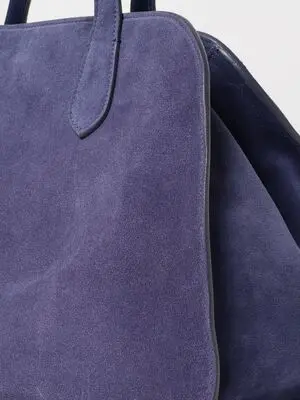 Liviana Conti Madison Suede Leather Tote Bag - Gnawed Blue
