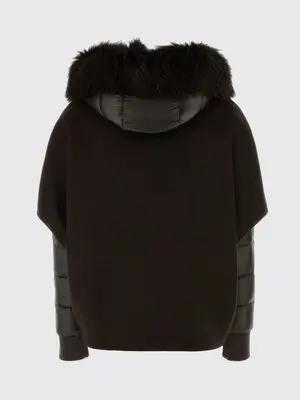 MOORER Quilted Down Cape With Fur Trim