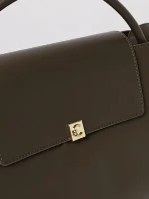 COCCINELLE Pansy Suede And Leather Handbag With Removable Shoulder Strap - Mud