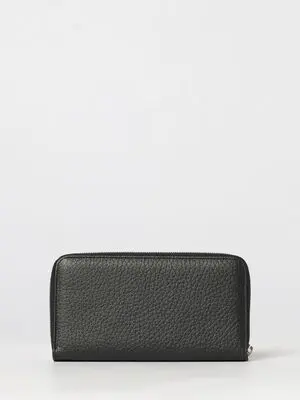 Orciani Large Continental Wallet In Hammered Leather With Zip-around Closure