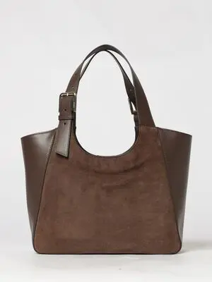 Furla Dora Medium Leather And Suede Tote Bag With Adjustable Handle