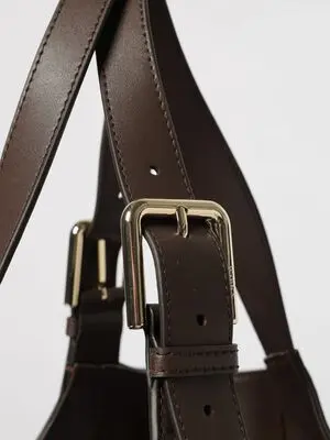 Furla Dora Medium Leather And Suede Tote Bag With Adjustable Handle
