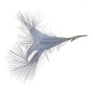 ROMER MILLINERY Faux Feather Hair Clip - Grey