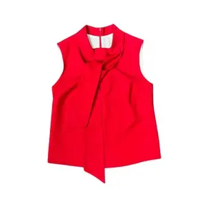 LINDSAY NICHOLAS NEW YORK Tropical Wool Bow Blouse