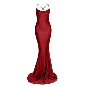 MODA GLAM Jersey Draped Neck Gown