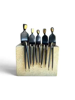 YENNY COCQ LLC Family Bronze Sculpture Modern Heirloom - Black