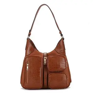 MKF COLLECTION - J'OMOR Daphne Shoulder Bag Cognac Brown - Grey