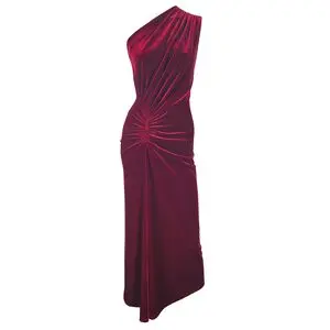 ME & THEE Raya-rosa Burgundy Velvet Dress