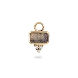 ZOHREH Labradorite And White Sapphire 9k Charm