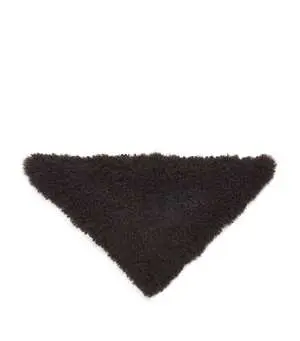 YVES SALOMON Long Hair Lambswool Bandana - Beige