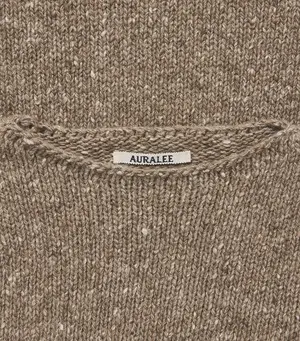Auralee Wool Tweed Crew Neck Pullover