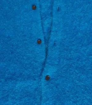 Auralee Baby Alpaca Garment-dyed Cardigan - Blue