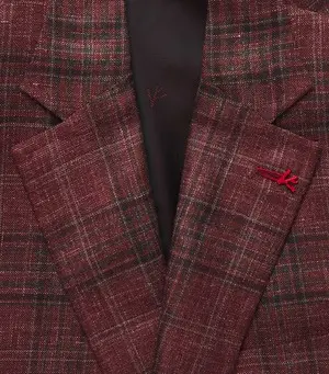 Isaia Wool-cashmere-silk Check Capri Blazer