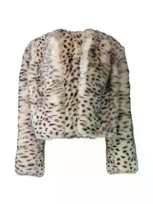 SUSAN BENDER Leopard-print Shearling Jacket - Neutrals