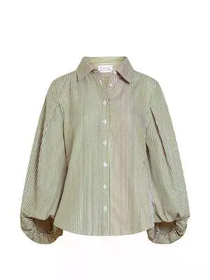 Tanya Taylor Marina Striped Puff-sleeve Shirt