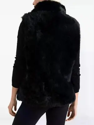 SUSAN BENDER Shearling Funnel-neck Gilet