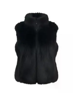 SUSAN BENDER Shearling Funnel-neck Gilet
