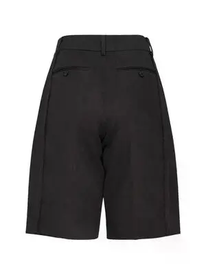 RE CODE Pleated Frayed-edge Shorts