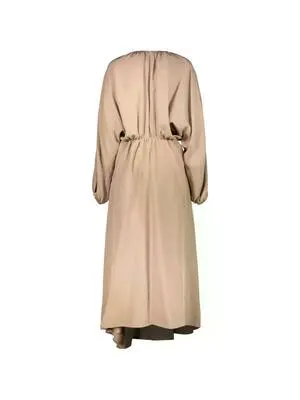 Rochas Asymmetrical Gathered-cuff Midi Dress
