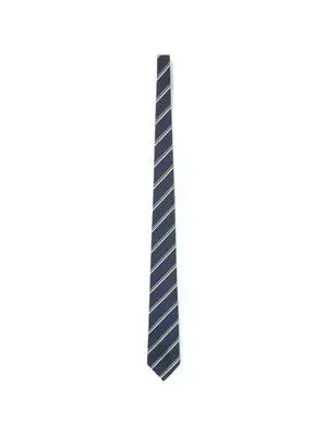 Kiton Diagonal-stripe Silk Tie - Blue