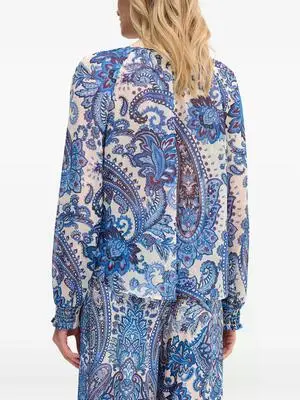OUI Paisley-print Tie-neck Blouse