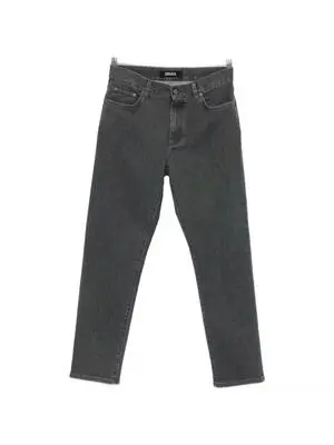 Zegna Logo-patch Straight-leg Jeans - Grey