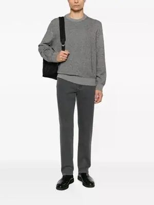 Zegna Straight-leg Jeans With Rear Logo Patch - Grey