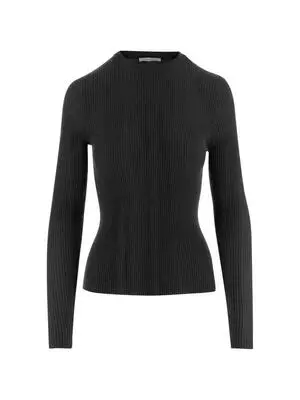 OLIVER LATTUGHI Ribbed-knit Crew-neck Sweater - Black