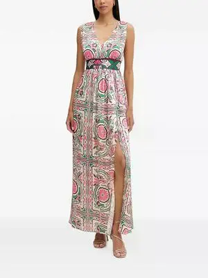 MORGAN Floral Print V-neck Maxi Dress