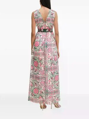 MORGAN Floral Print V-neck Maxi Dress