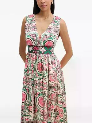 MORGAN Floral Print V-neck Maxi Dress